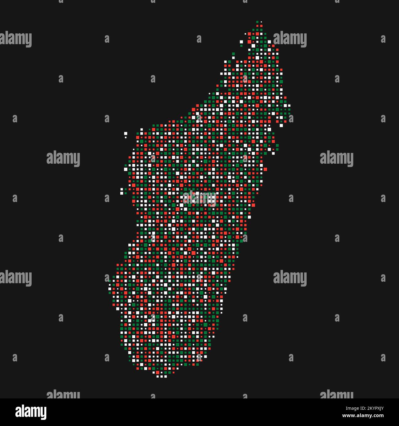 Madagascar Silhouette Pixelated generative pattern illustration Stock ...