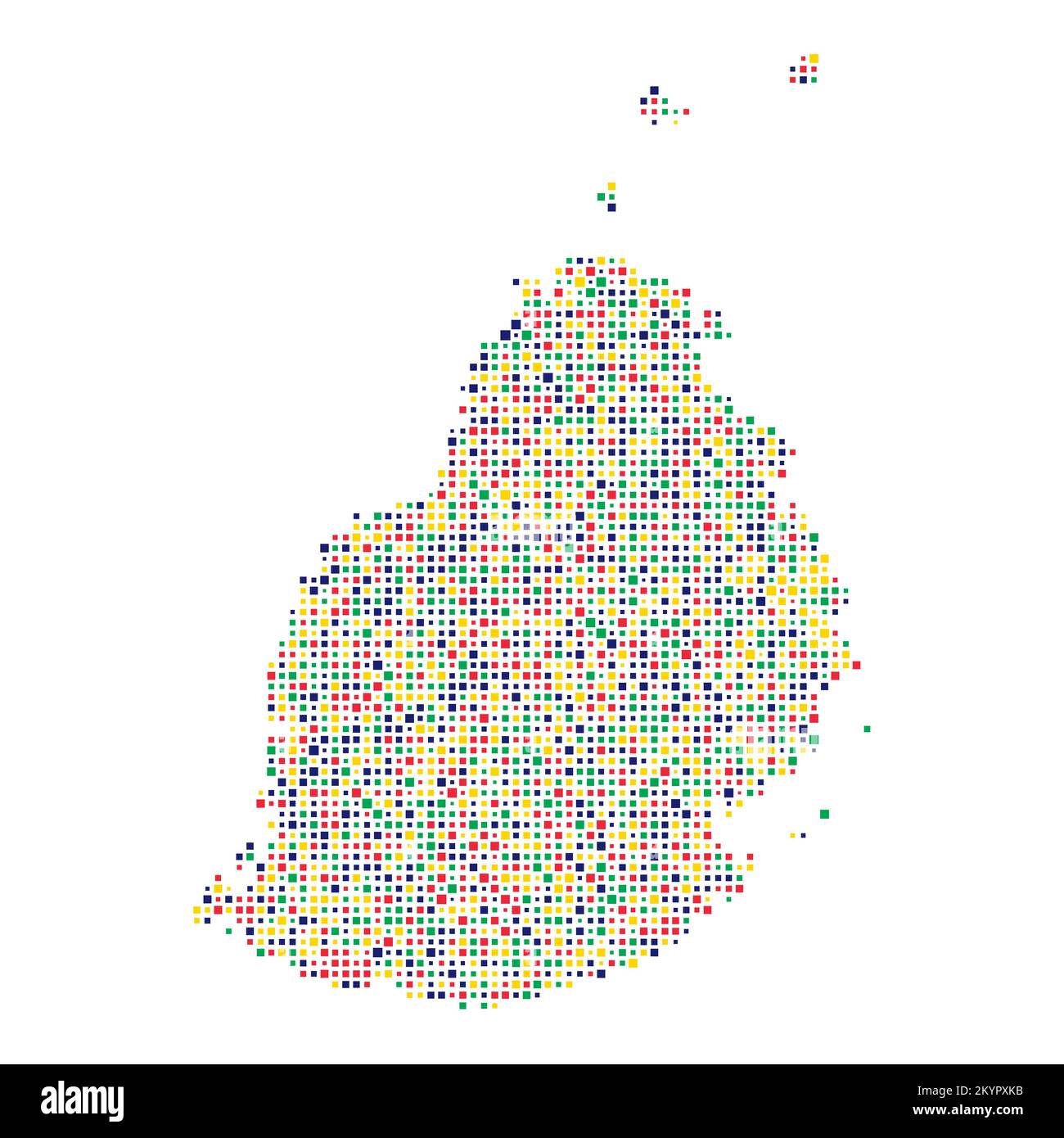 Mauritius Silhouette Pixelated generative pattern illustration Stock ...