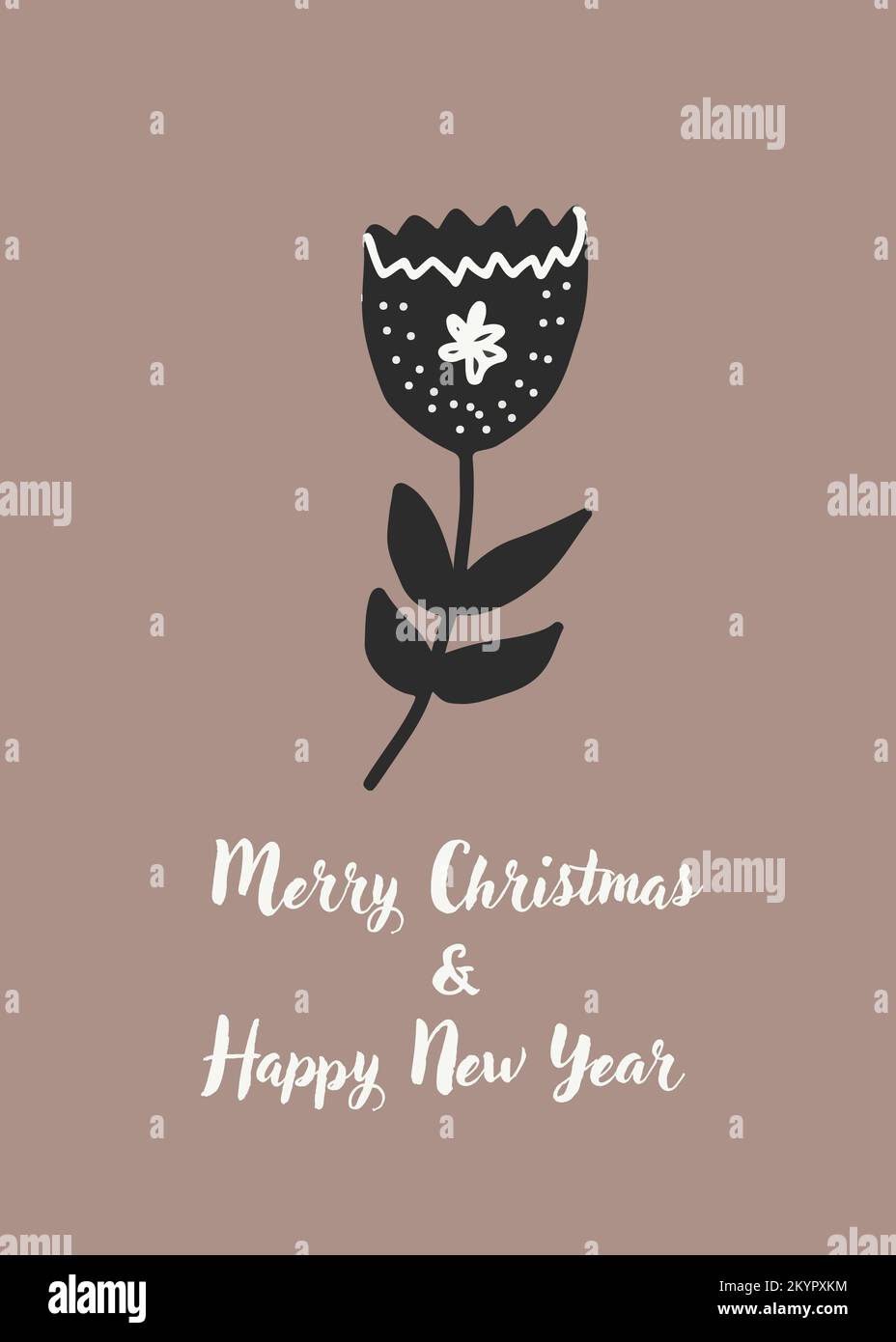 Merry Christmas and Happy New Year Scandinavian trendy abstract ...