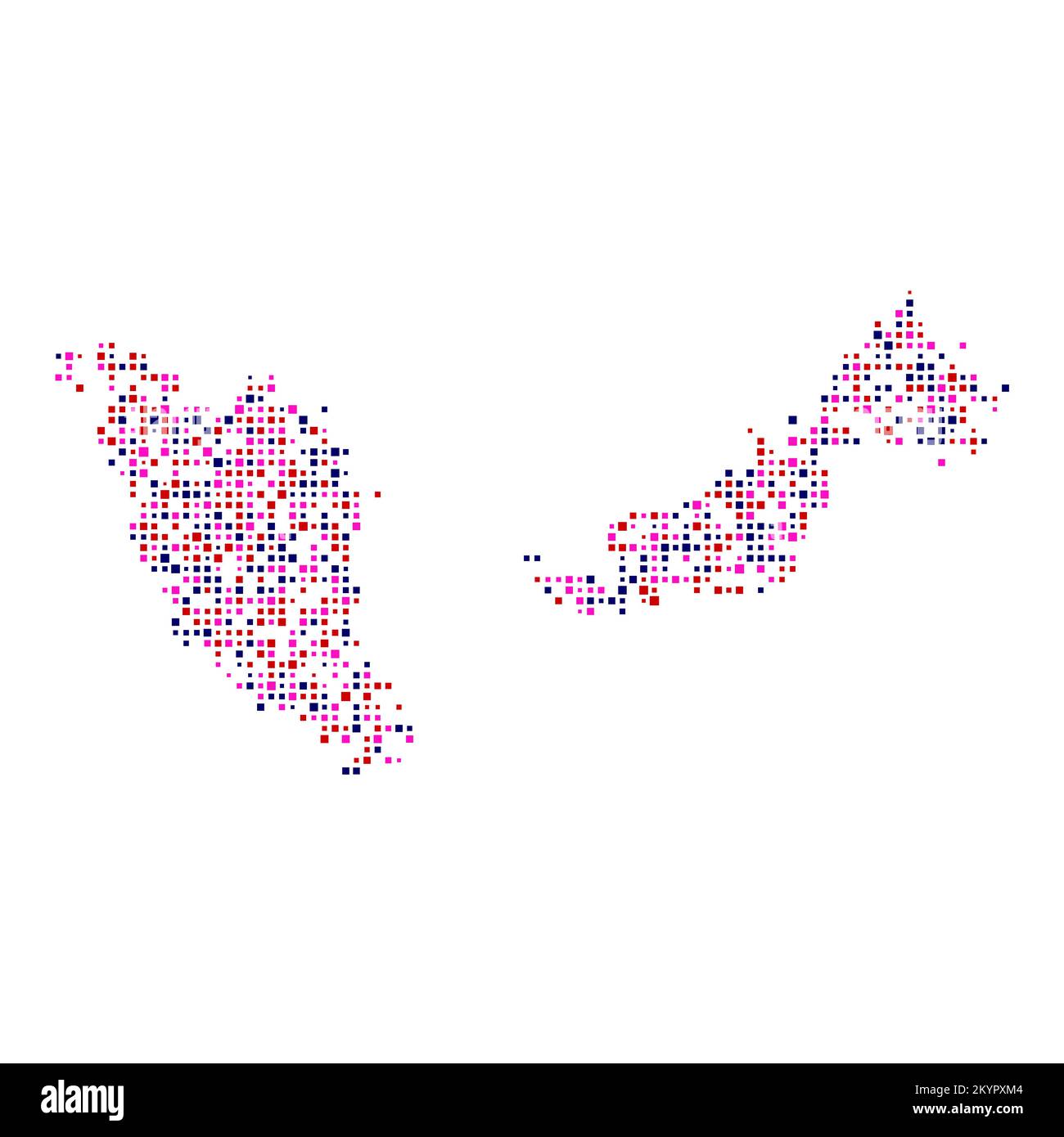 Malaysia Silhouette Pixelated generative pattern illustration Stock ...