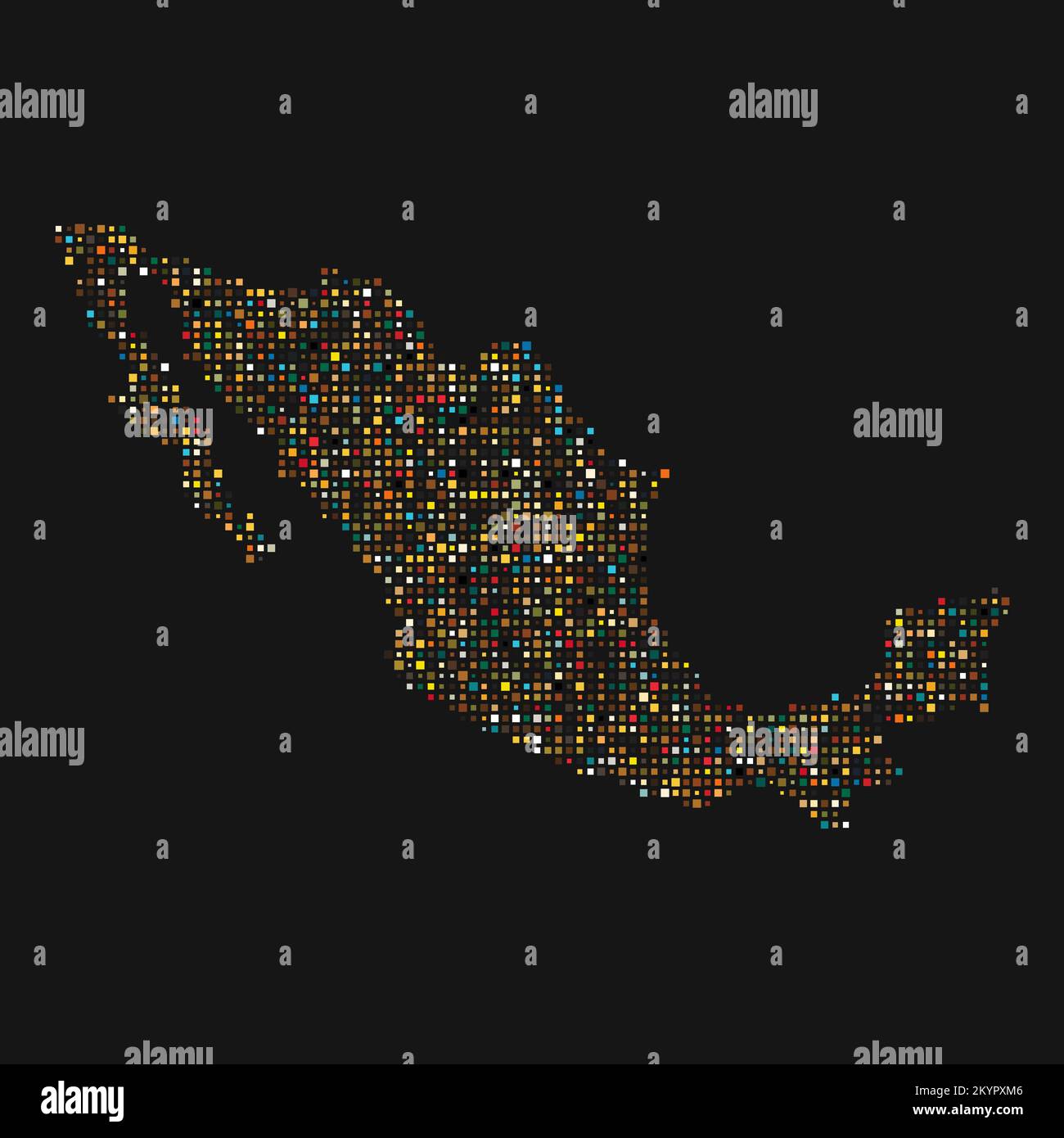 Mexico Silhouette Pixelated generative pattern illustration Stock ...
