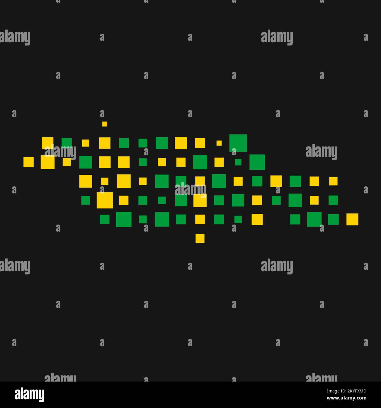 Jamaica Silhouette Pixelated generative pattern illustration Stock ...