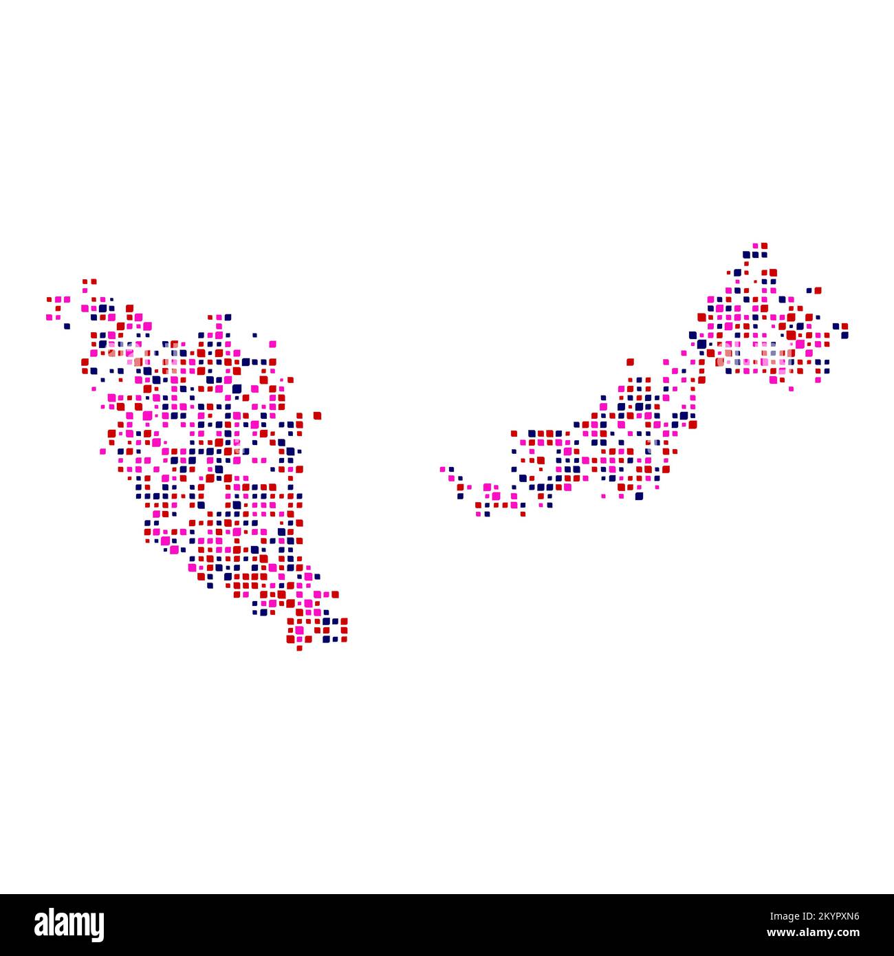 Malaysia Silhouette Pixelated generative pattern illustration Stock ...