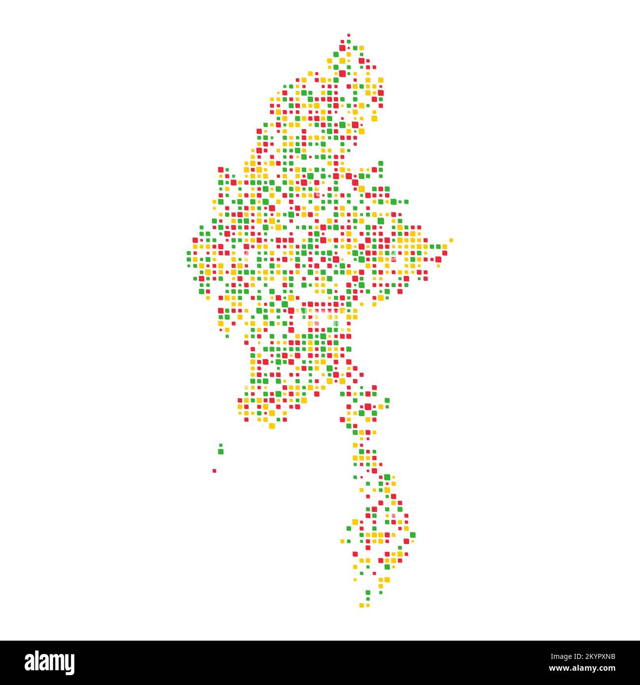 Myanmar Silhouette Pixelated generative pattern illustration Stock ...