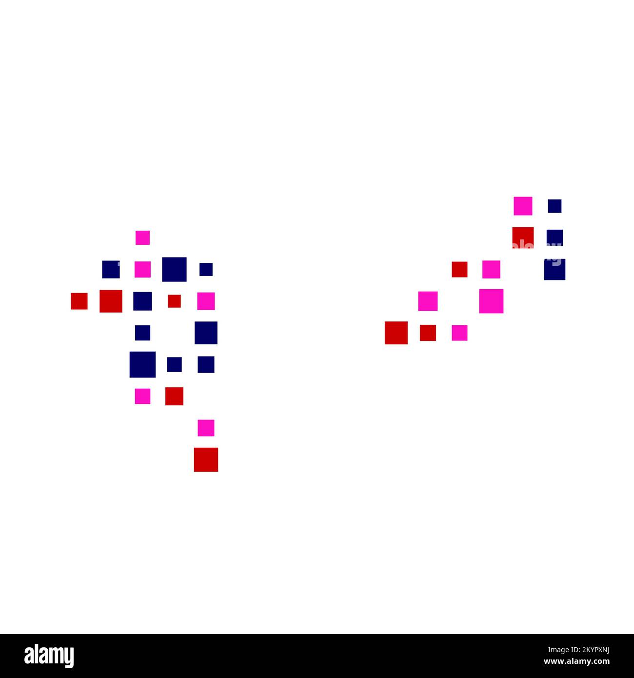 Malaysia Silhouette Pixelated generative pattern illustration Stock ...
