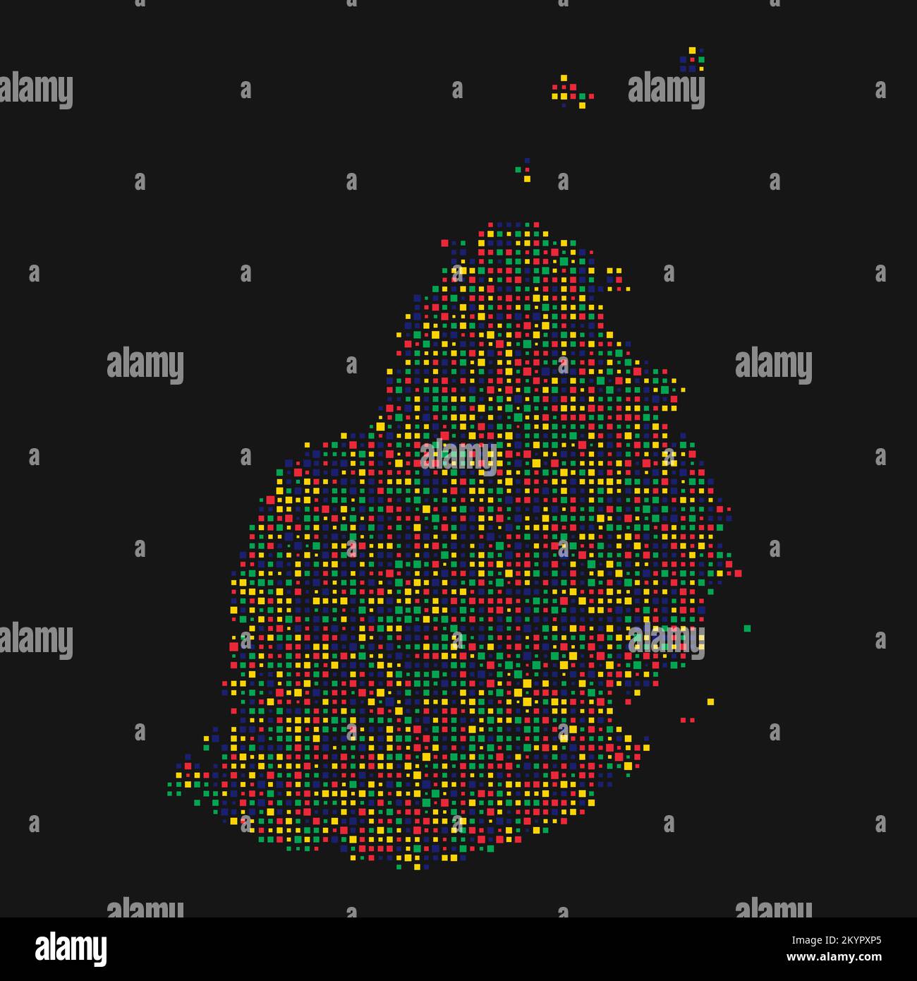 Mauritius Silhouette Pixelated generative pattern illustration Stock ...