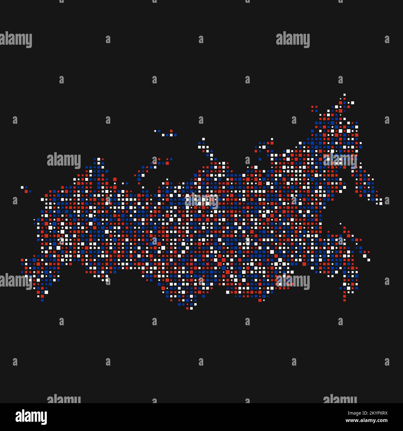 Russia Silhouette Pixelated generative pattern illustration Stock ...