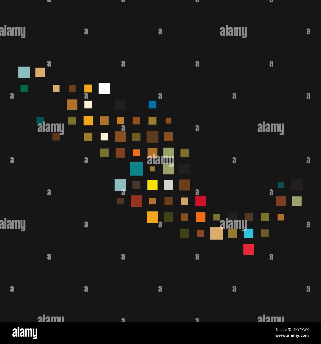 Mexico Silhouette Pixelated generative pattern illustration Stock ...