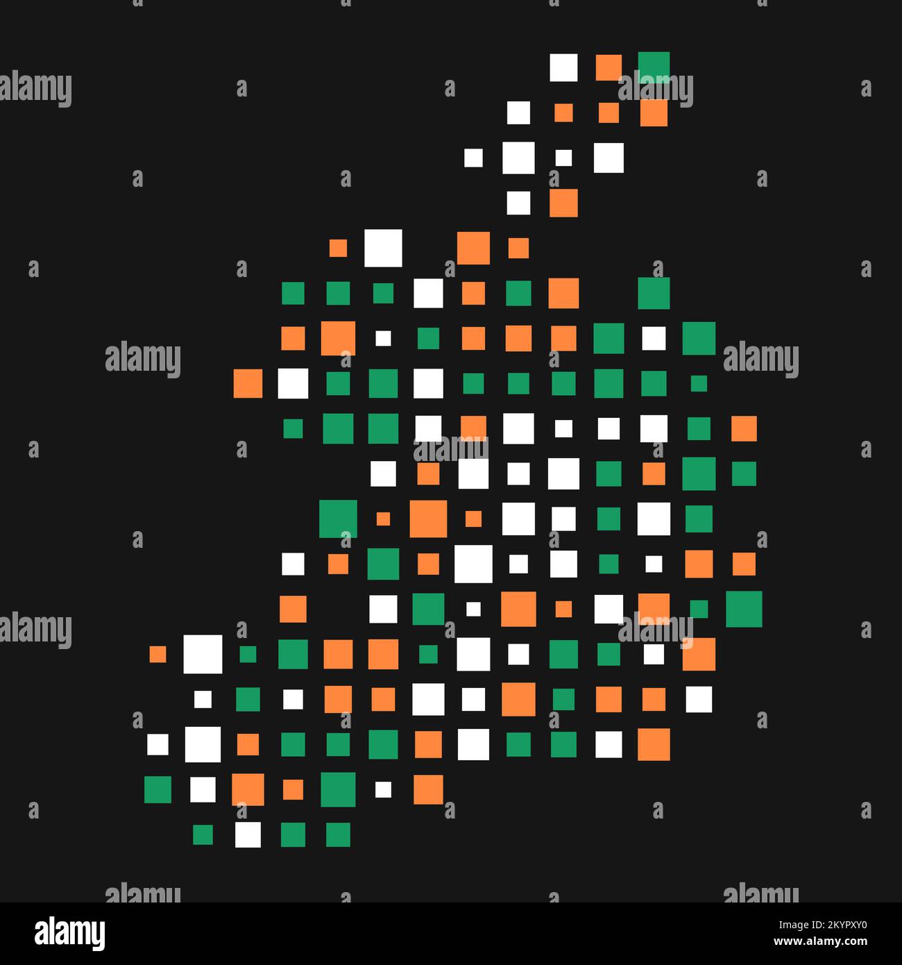 Ireland Silhouette Pixelated generative pattern illustration Stock ...