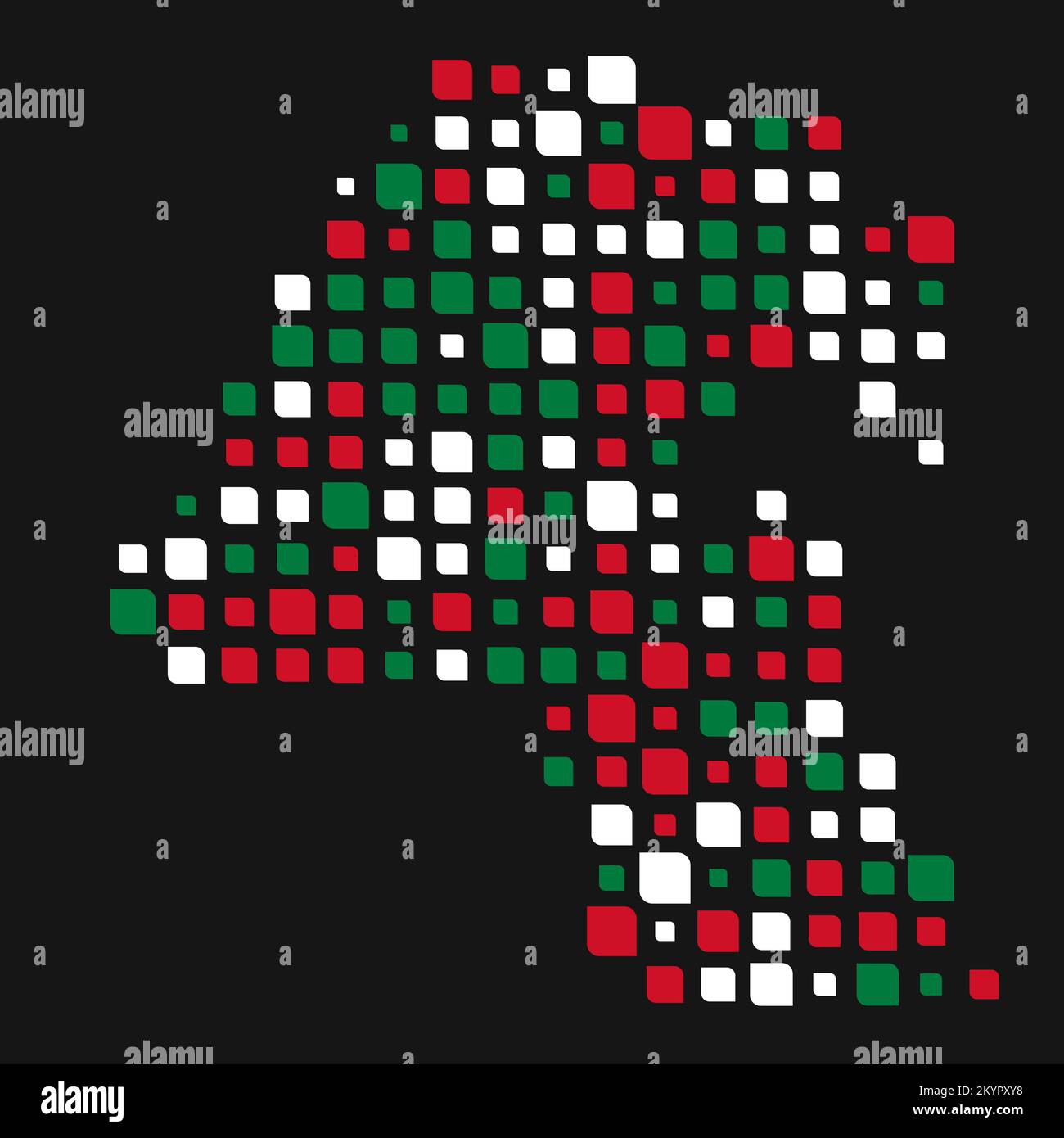 Kuwait Silhouette Pixelated generative pattern illustration Stock ...