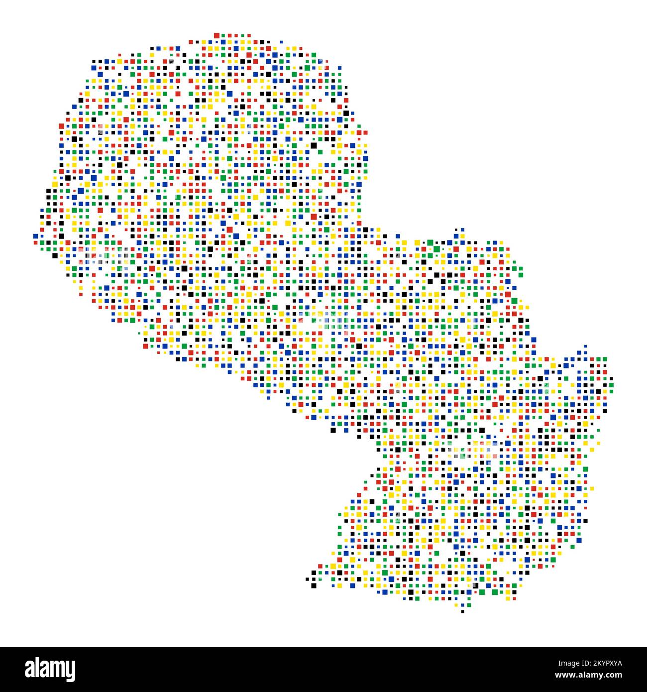 Paraguay Silhouette Pixelated generative pattern illustration Stock ...
