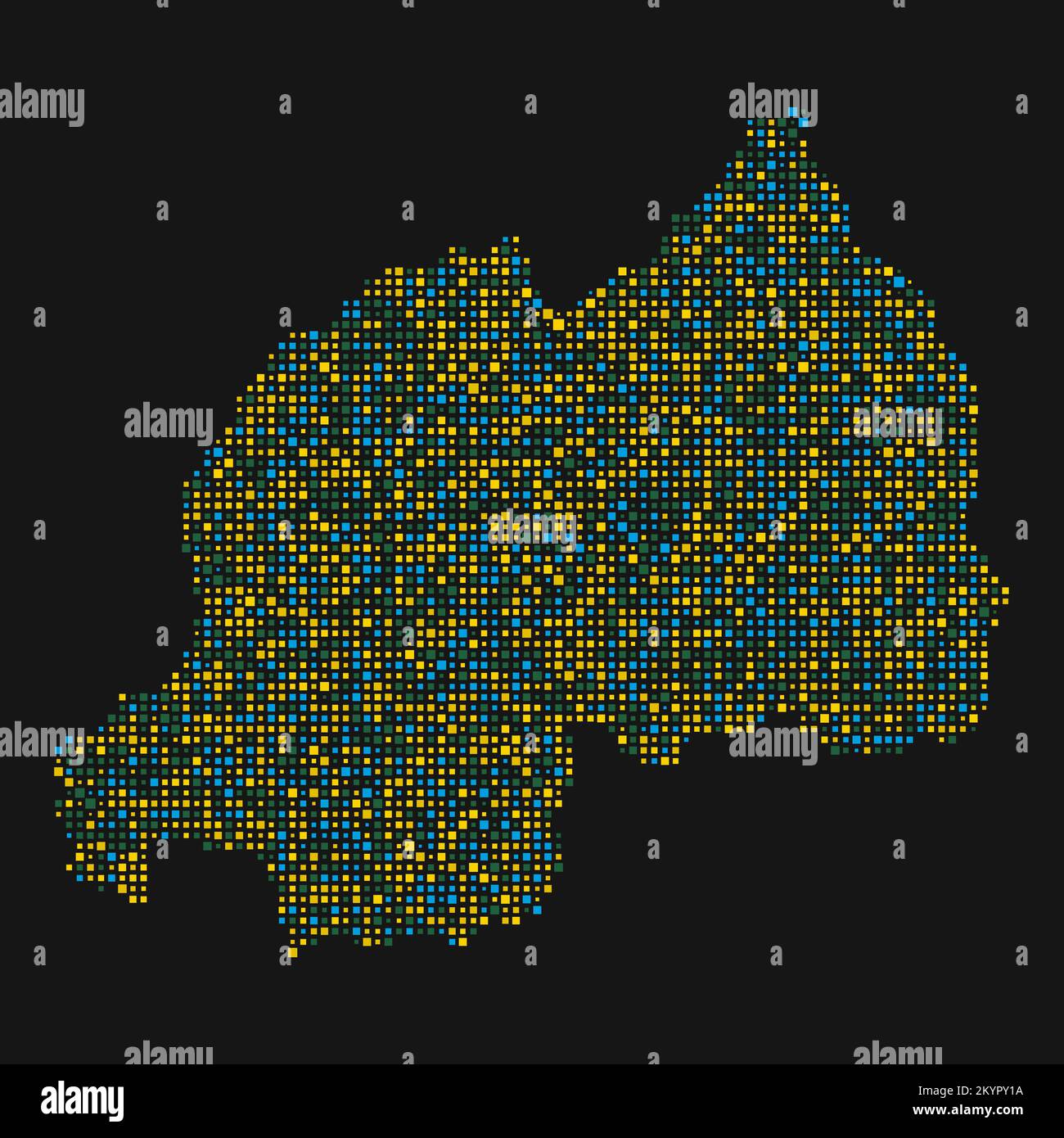 Rwanda Silhouette Pixelated generative pattern illustration Stock ...