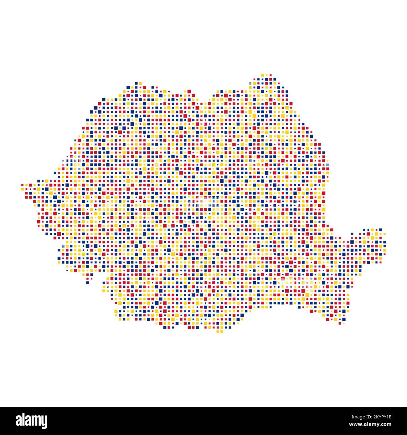 Romania Silhouette Pixelated generative pattern illustration Stock ...