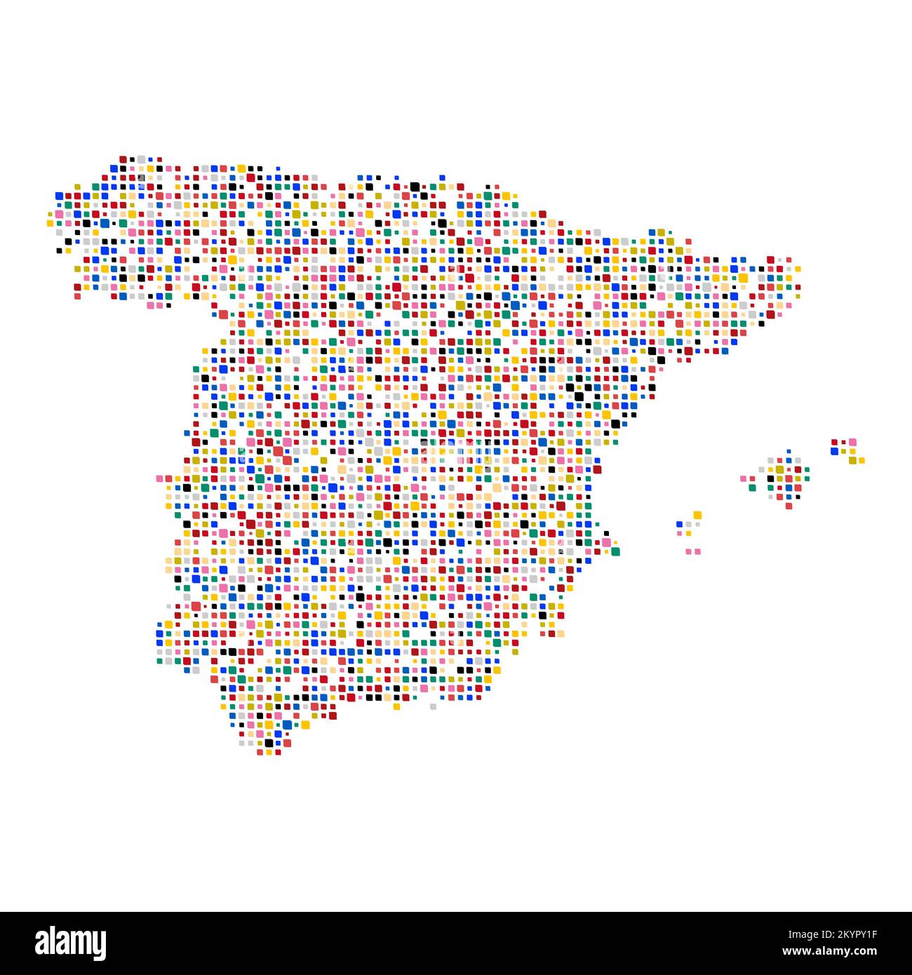 Spain Silhouette Pixelated generative pattern illustration Stock Vector ...