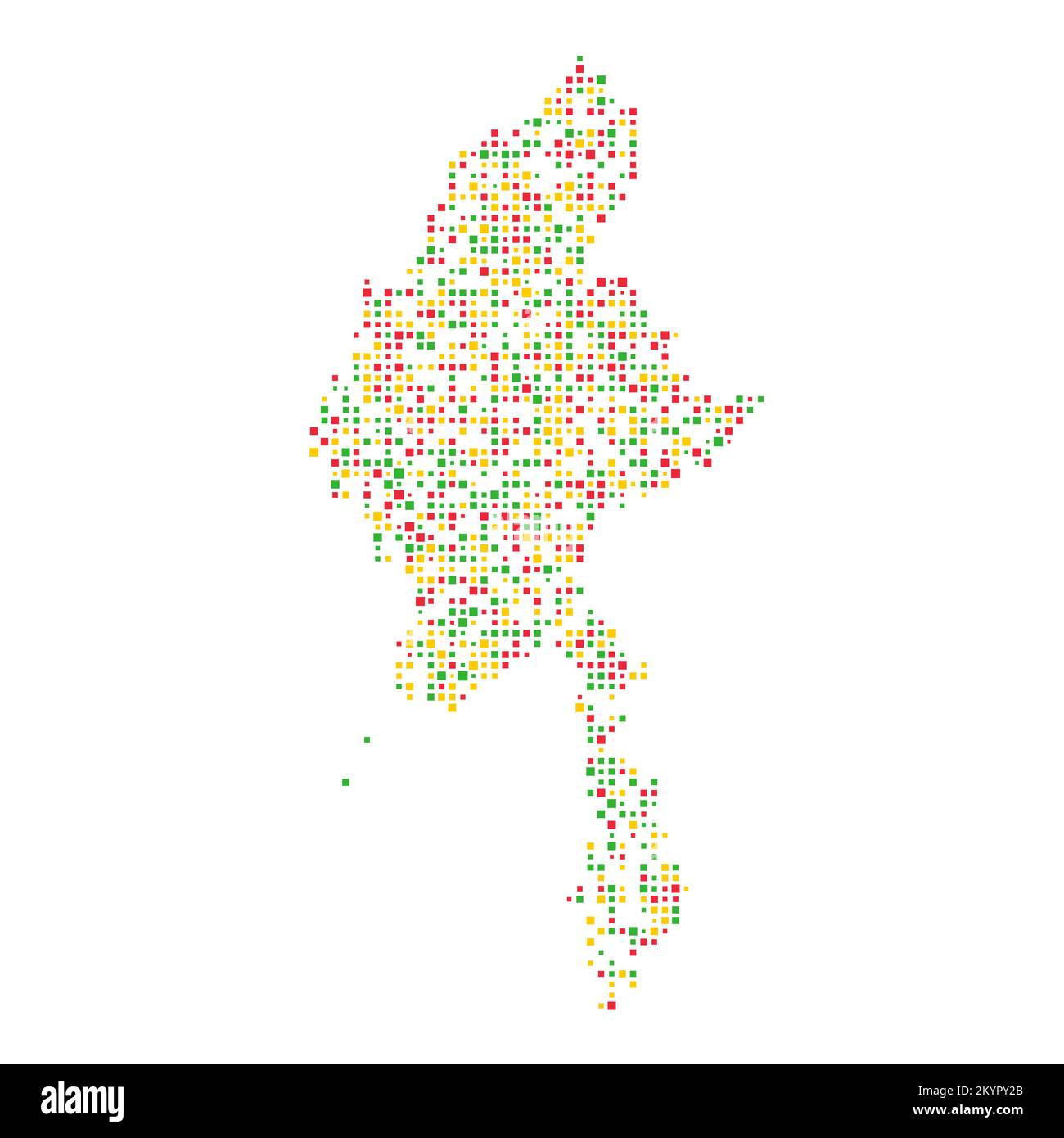 Myanmar Silhouette Pixelated generative pattern illustration Stock ...