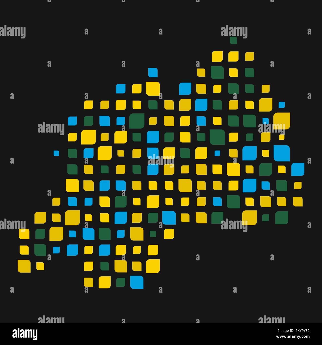 Rwanda Silhouette Pixelated generative pattern illustration Stock ...
