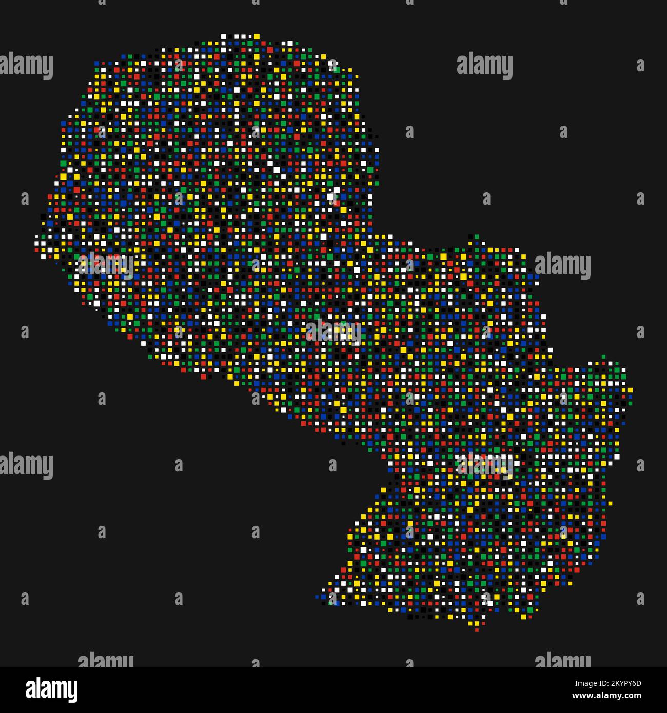 Paraguay Silhouette Pixelated generative pattern illustration Stock ...