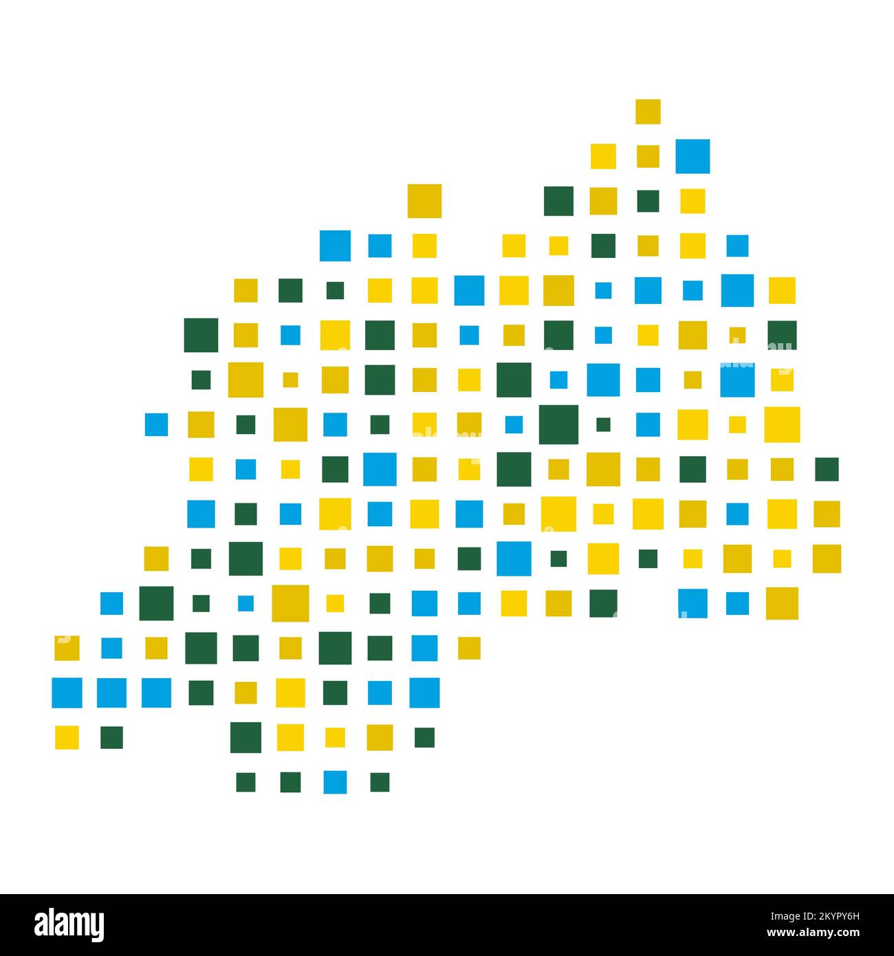 Rwanda Silhouette Pixelated generative pattern illustration Stock ...