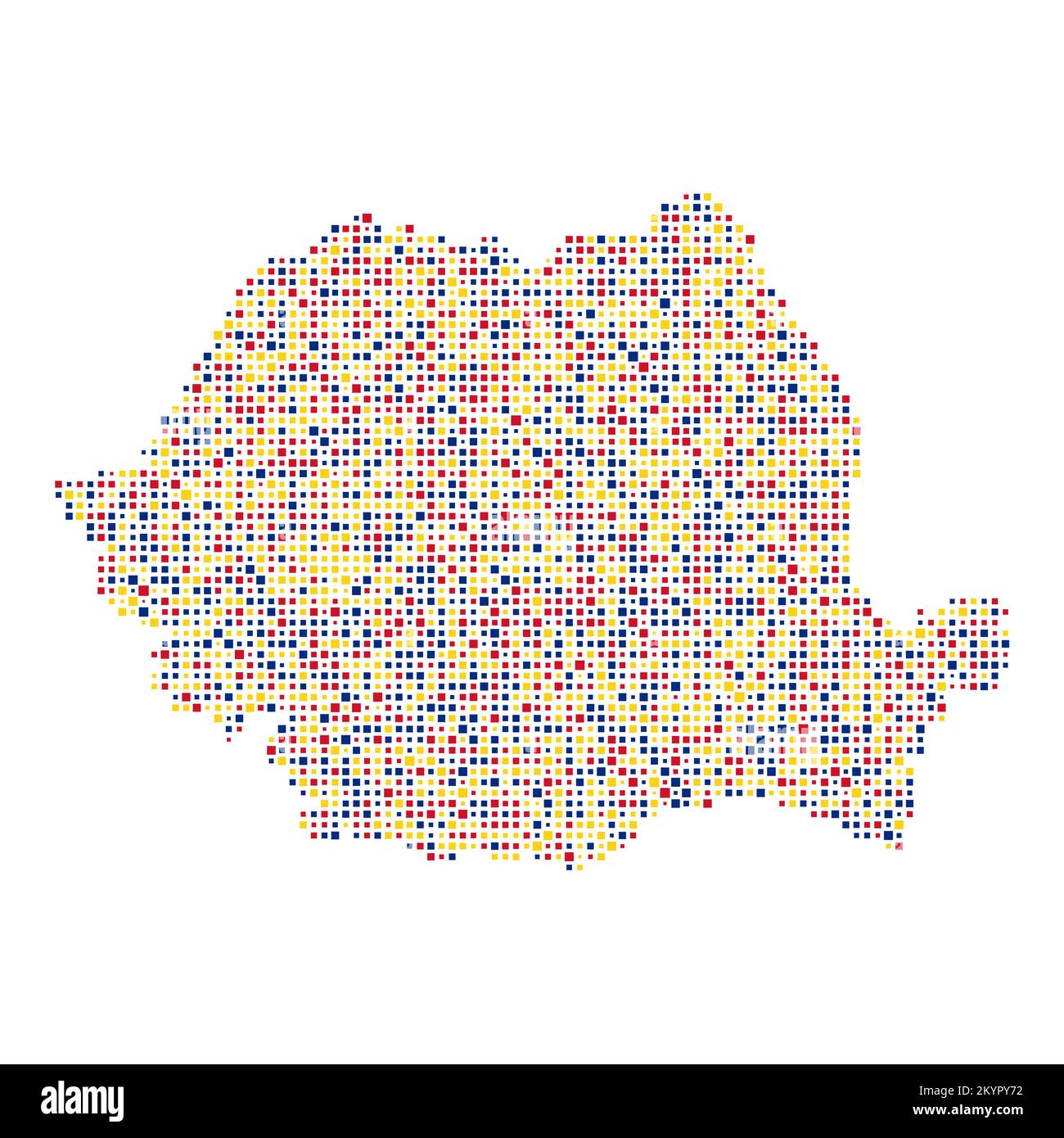 Romania Silhouette Pixelated generative pattern illustration Stock ...