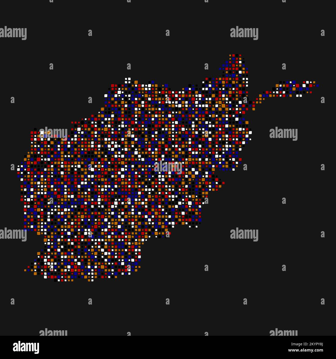 Afghanistan Silhouette Pixelated generative pattern illustration Stock ...
