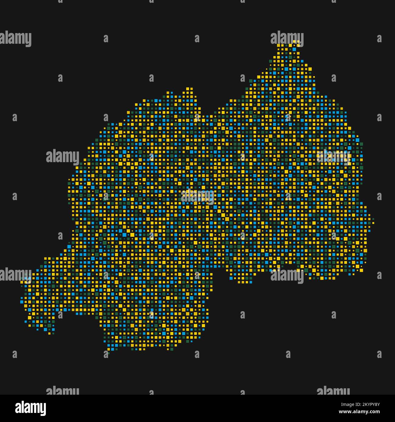 Rwanda Silhouette Pixelated generative pattern illustration Stock ...