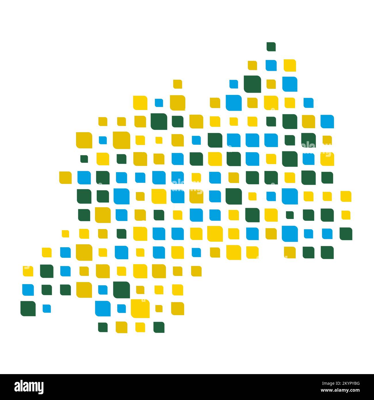 Rwanda Silhouette Pixelated generative pattern illustration Stock ...