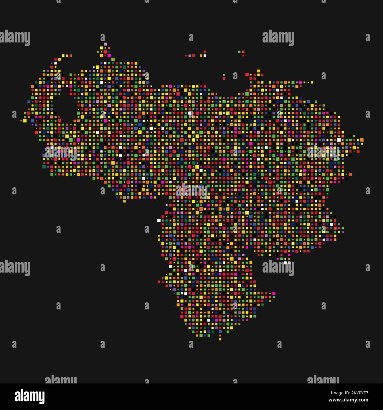 Venezuela Silhouette Pixelated generative pattern illustration Stock ...