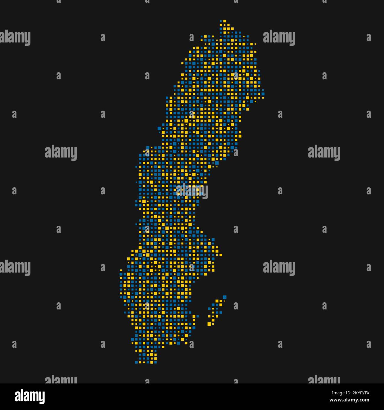 Sweden Silhouette Pixelated generative pattern illustration Stock ...