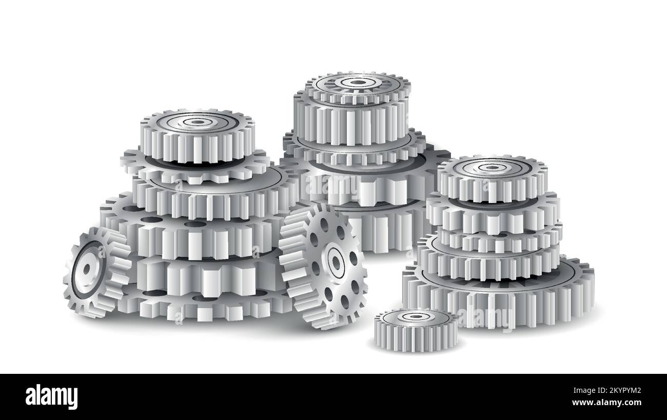 Realistic gears stack Stock Vector Image & Art - Alamy