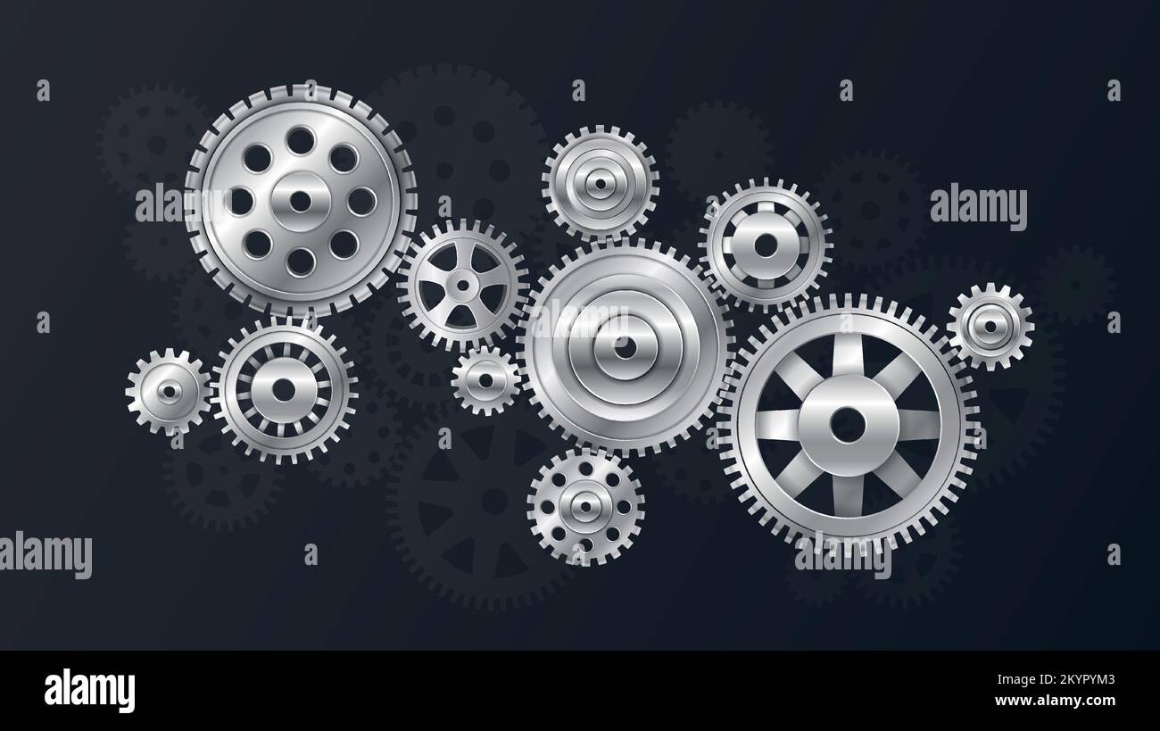 Realistic gears banner Stock Vector Image & Art - Alamy