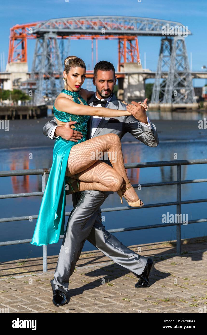 Professional tango dancers performing at Caminito, La Boca. Buenos ...