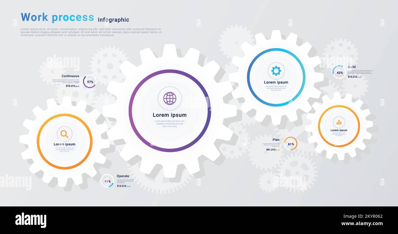 Work process infographic Stock Vector Image & Art - Alamy