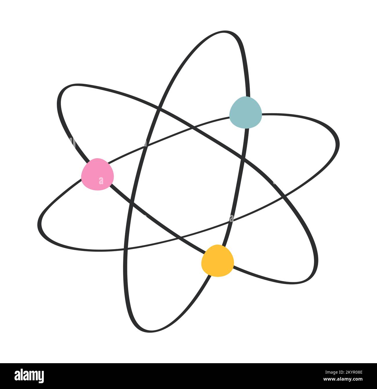 Symbol atom doodle outline Stock Vector Images - Alamy