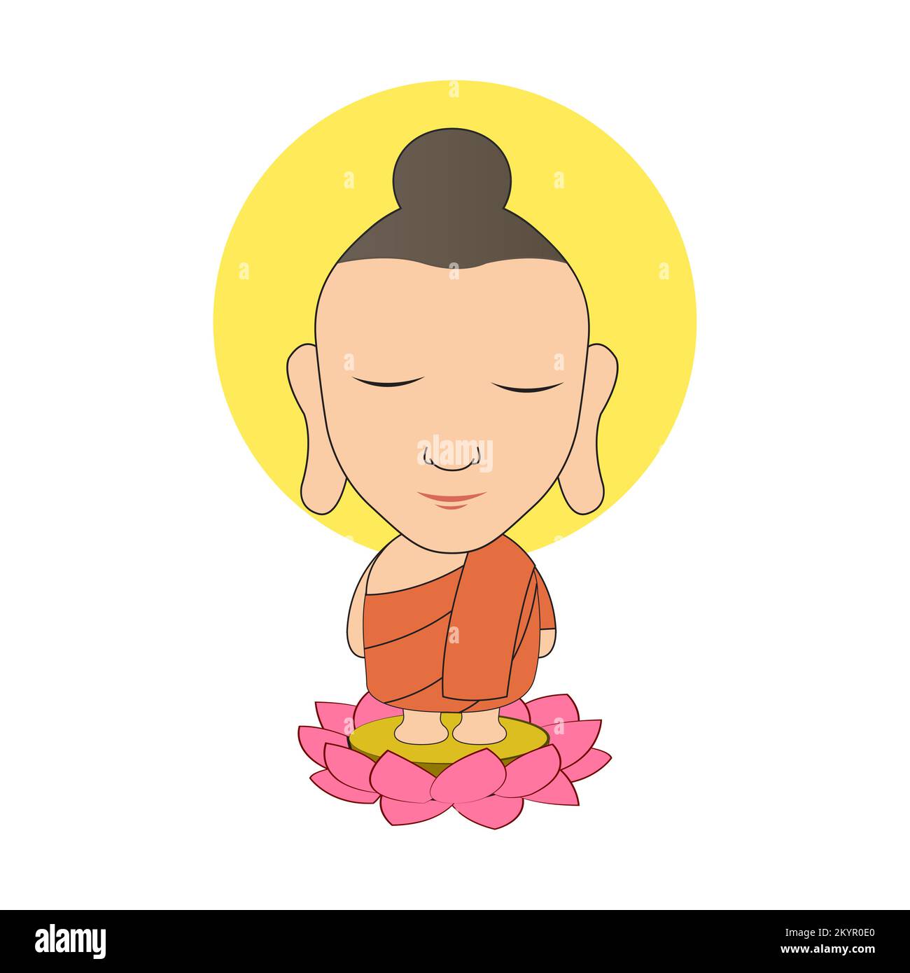 Clipart of cartoon version of lord of buddha stand,vector illustration ...