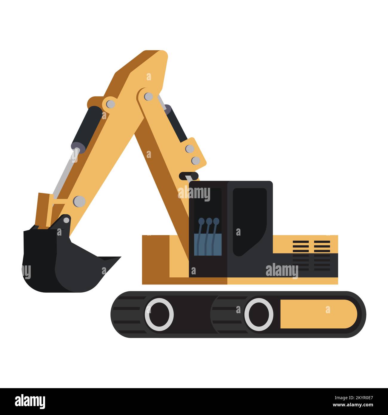 Clipart of cartoon version of excavator,vector illustration Stock ...