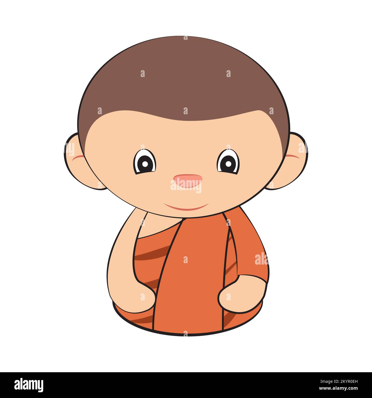 Clipart of cartoon version of monk sitting,vector illustration Stock ...