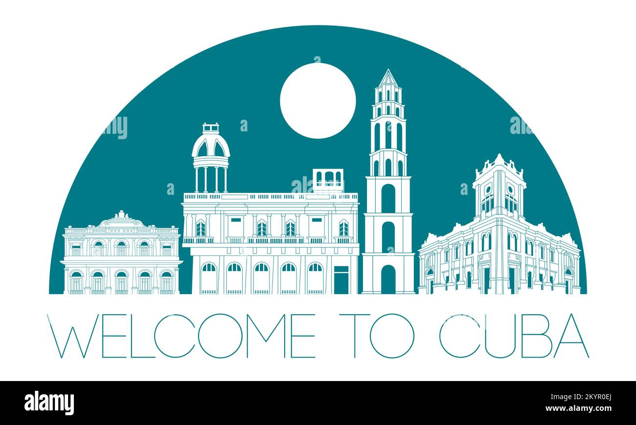 Cuba famous landmark silhouette style, vector illustration Stock Vector ...
