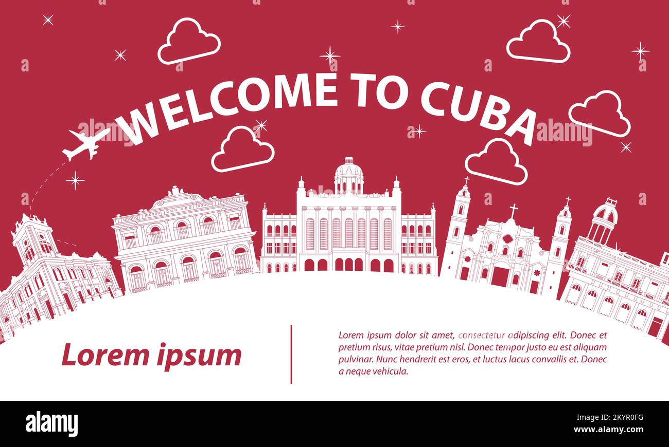 Cuba famous landmark silhouette style, vector illustration Stock Vector ...