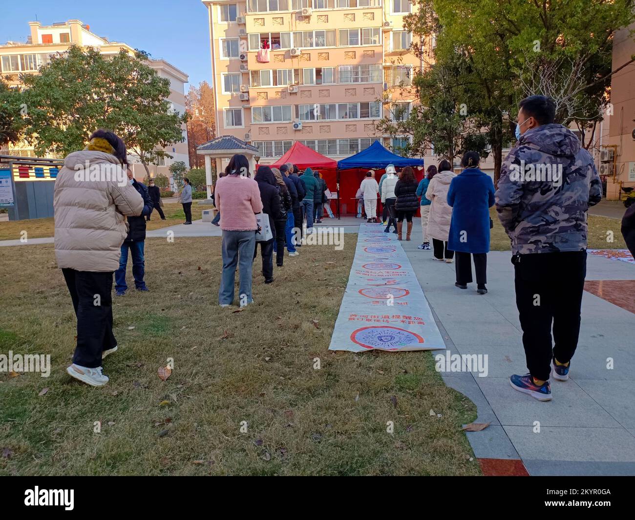 SUQIAN, CHINA - DECEMBER 2, 2022 - Residents line up for nucleic acid ...