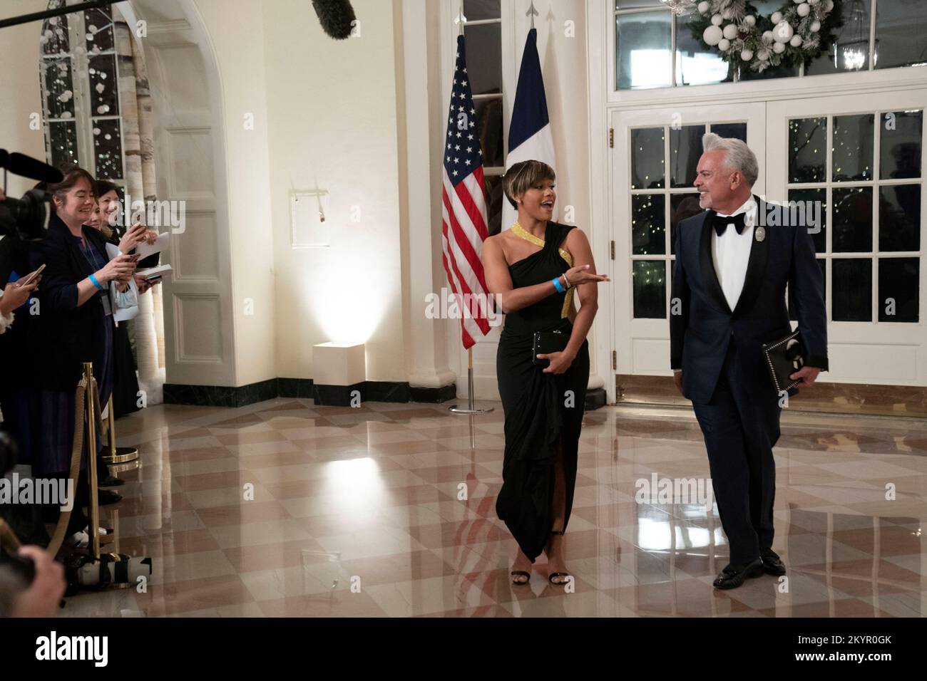 Washington, DC, US, December 1, 2022,Henry Muñoz III and Ariana DeBose ...