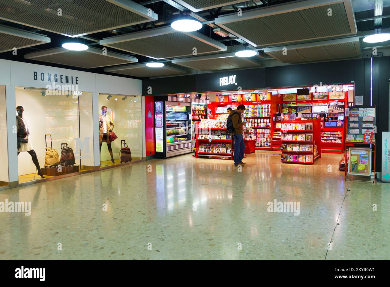 GENEVA, SWITZERLAND - SEPTEMBER 11, 2014: interior of Geneva Airport ...