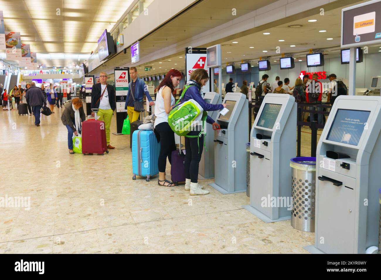 GENEVA, SWITZERLAND - SEPTEMBER 11, 2014: interior of Geneva Airport ...
