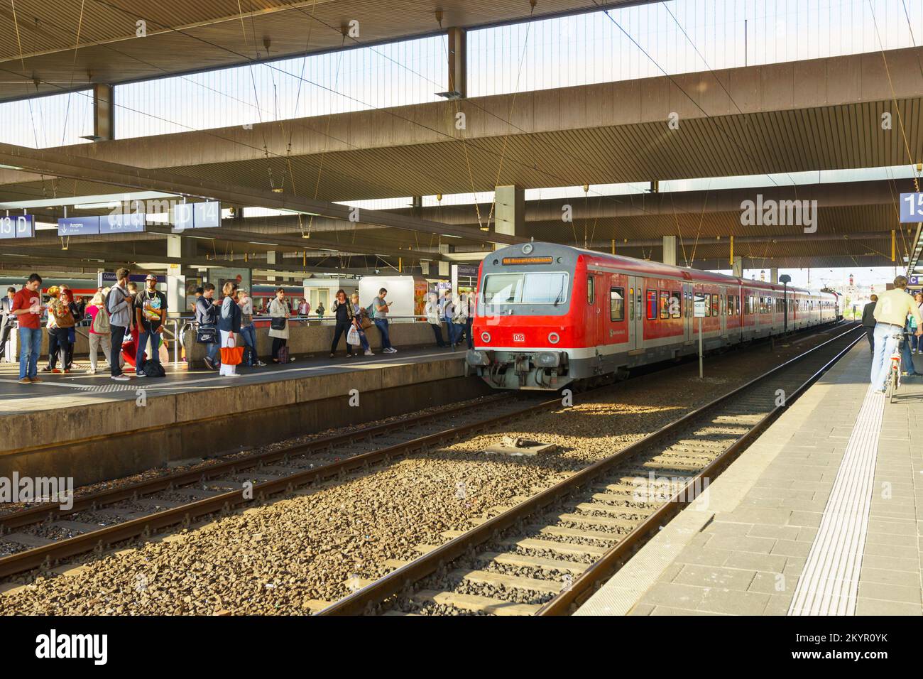 DUSSELDORF, GERMANY - SEPTEMBER 16, 2014: Dusseldorf train station ...