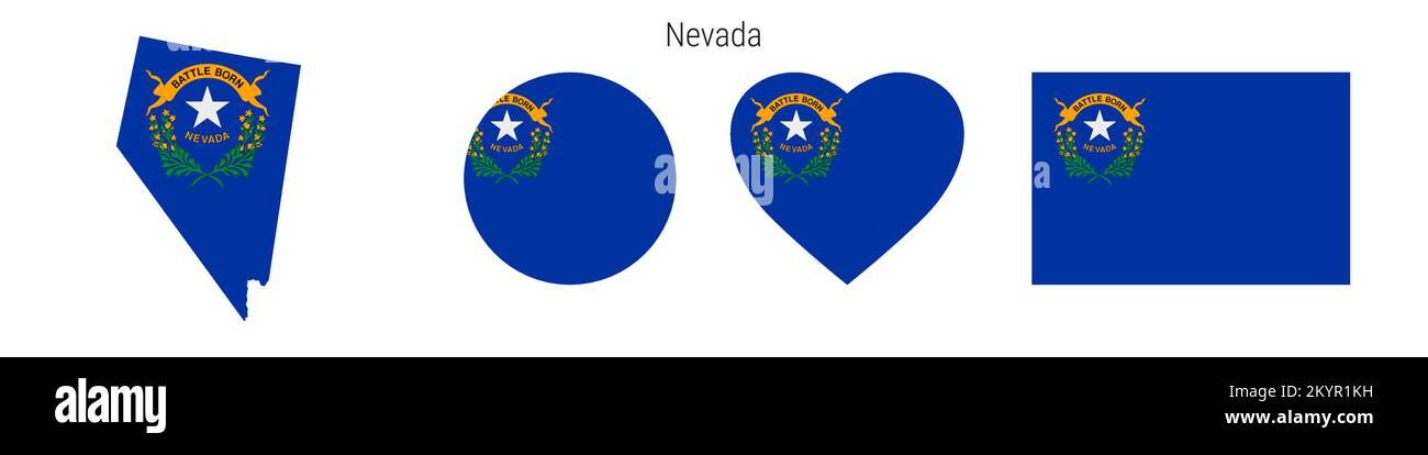 Nevada flag icon set. American state pennant in official colors and ...