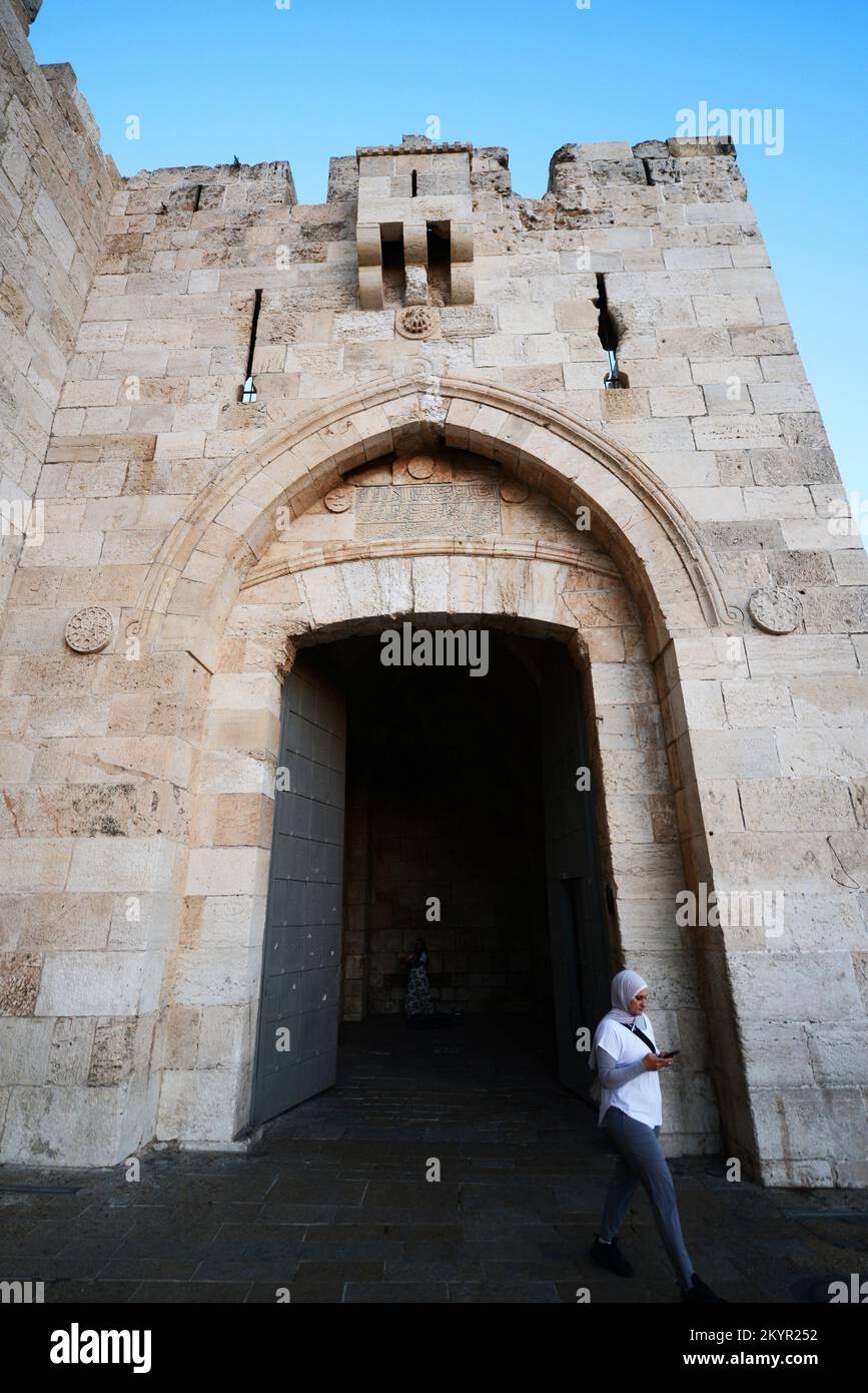 Jaffa gate is one of the seven gates of the old city of Jerusalem Stock ...