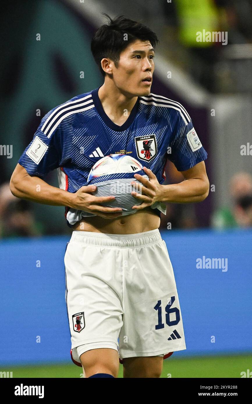 Doha, Qatar on December 1, 2022. Takehiro Tomiyasu of Japan during ...