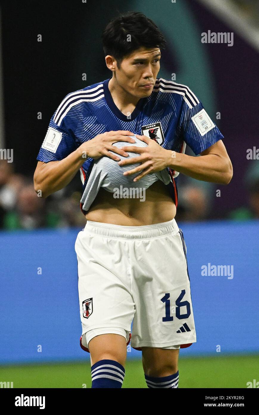 Doha, Qatar on December 1, 2022. Takehiro Tomiyasu of Japan during ...