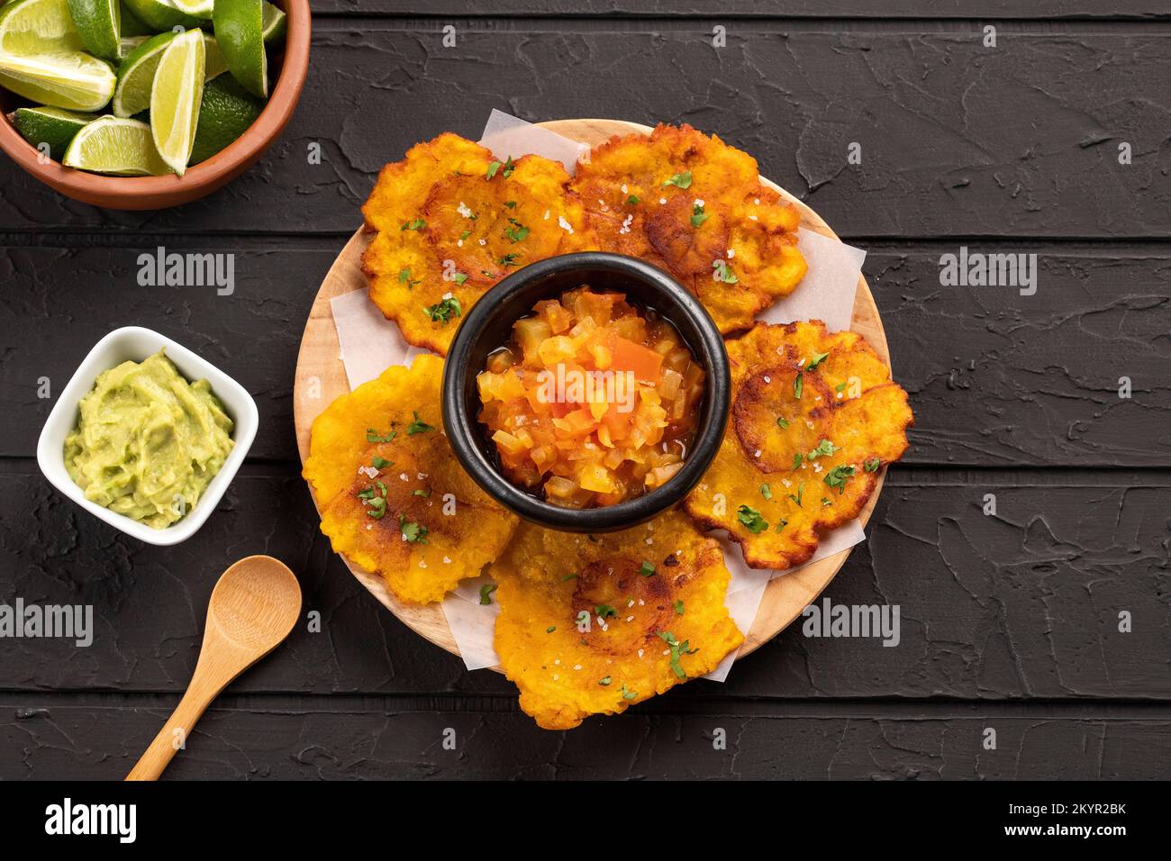 Fried plantain patacon - Colombian traditional food Stock Photo - Alamy