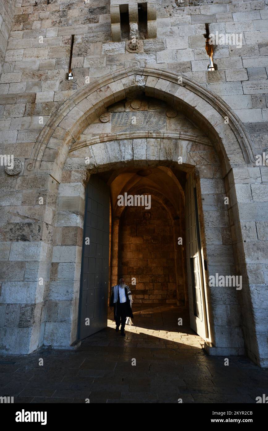 Jaffa gate is one of the seven gates of the old city of Jerusalem Stock ...