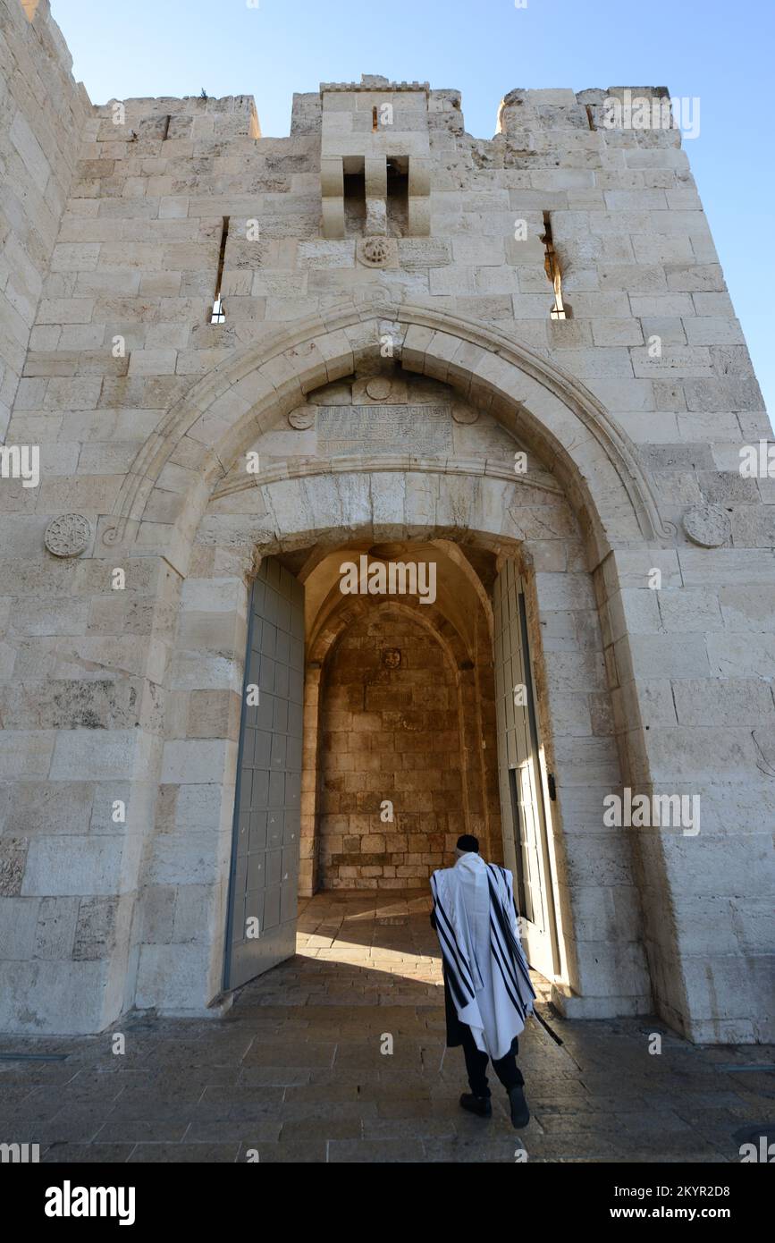 Jaffa gate is one of the seven gates of the old city of Jerusalem Stock ...